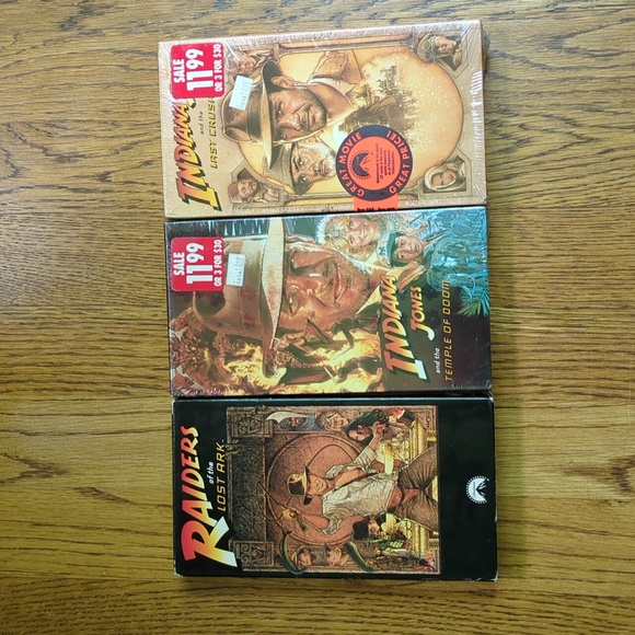 Other | Set Of 3 Vintage Indiana Jones Vhs Tapes Harrison Ford ...